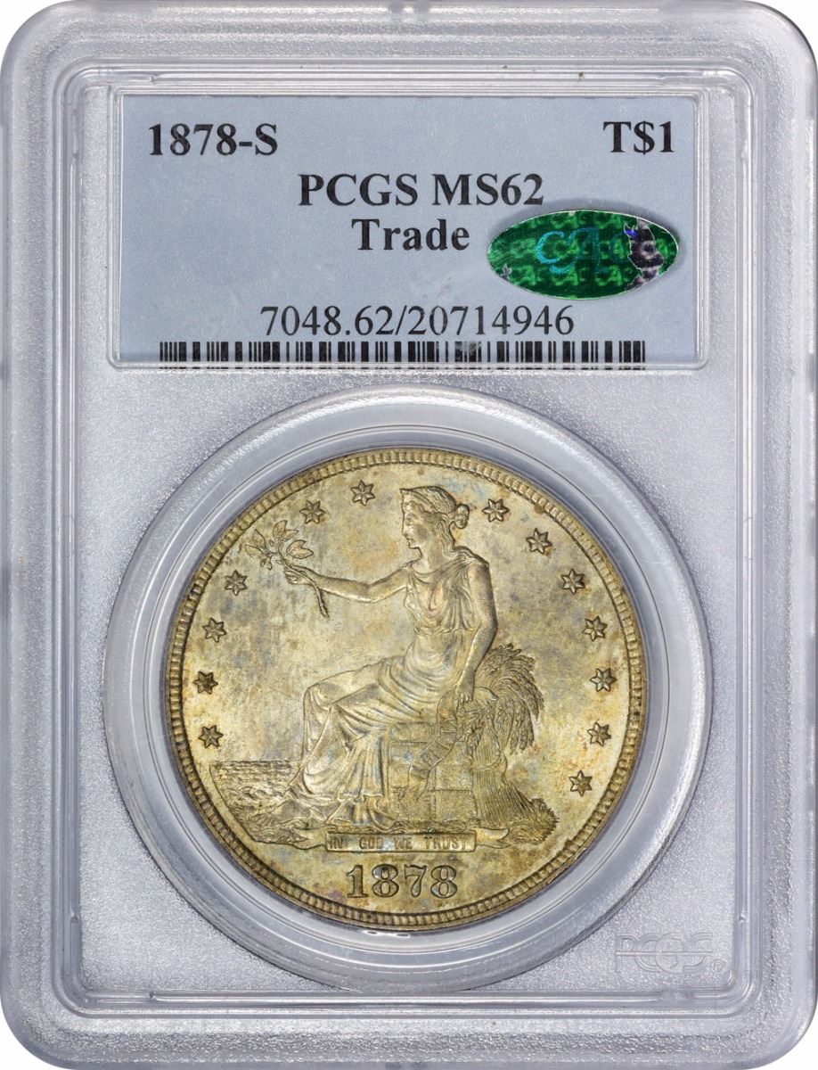 1878-S Trade Dollar. MS-62 PCGS. CAC.