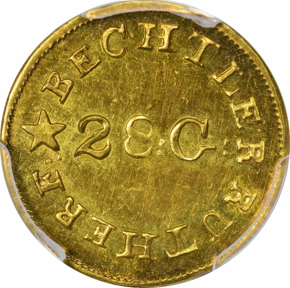 Undated (1834-1837) C. Bechtler Gold Dollar. Kagin-4. Rarity-4. 28: G ...