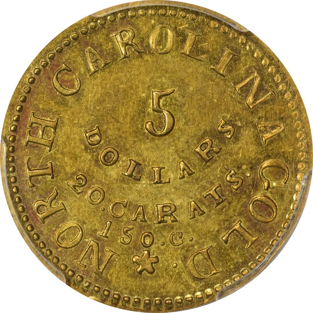 Undated (1831-1834) C. Bechtler $5 Gold. Kagin-15. Rarity-6. With 150 G ...