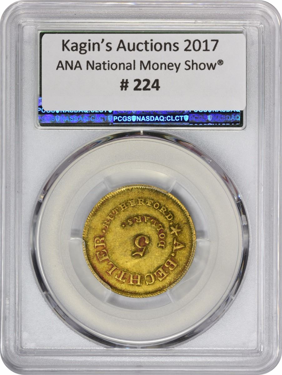 Undated (1842-1846). A. Bechtler $5 Gold. Kagin-27. Rarity-5. With 134 ...