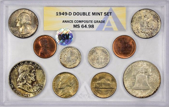 1949-PDS U.S. Mint 28-Piece Double Mint Set with Original Envelope ...
