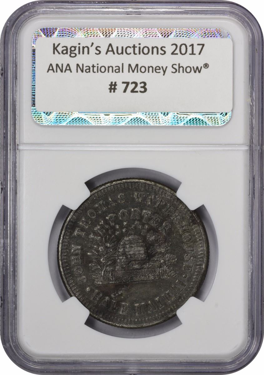 Hawaii Token. Undated (1855-1860) John T. Waterhouse. 2TE-1. Lead ...