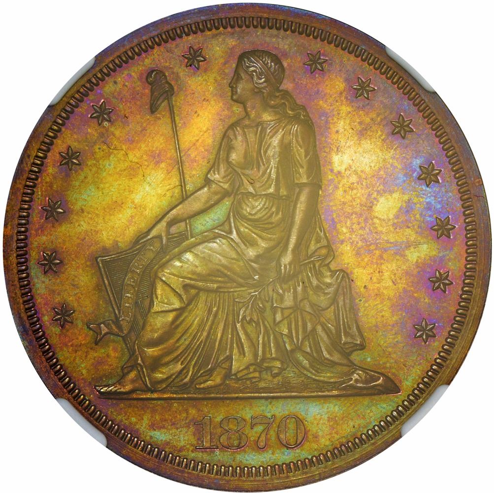 1870 Pattern Standard Dollar. Judd-999. Rarity-6. Copper. Plain Edge ...