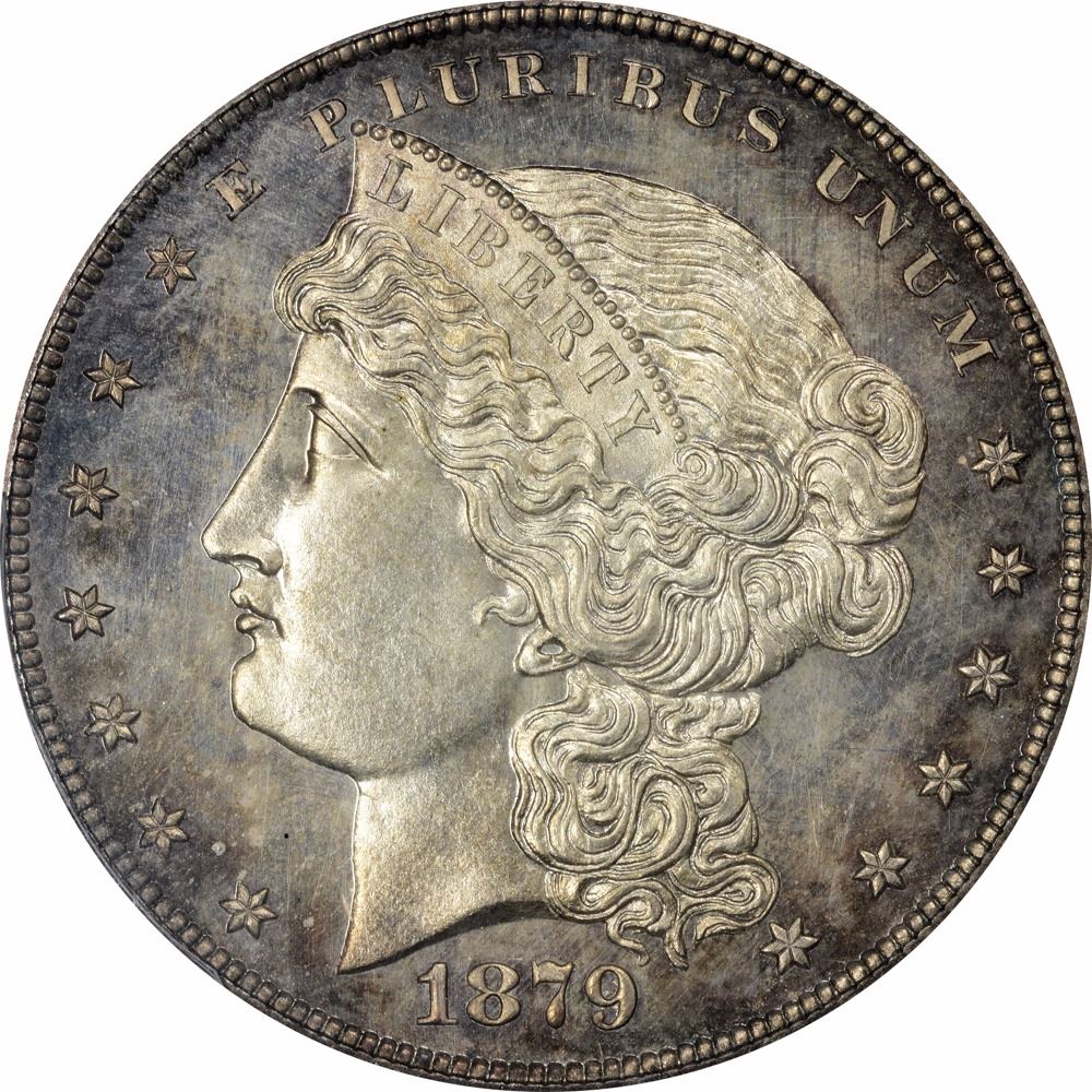 1879 Metric Dollar. Judd-1618. Silver. Reeded Edge. Rarity-5. Proof-65 ...