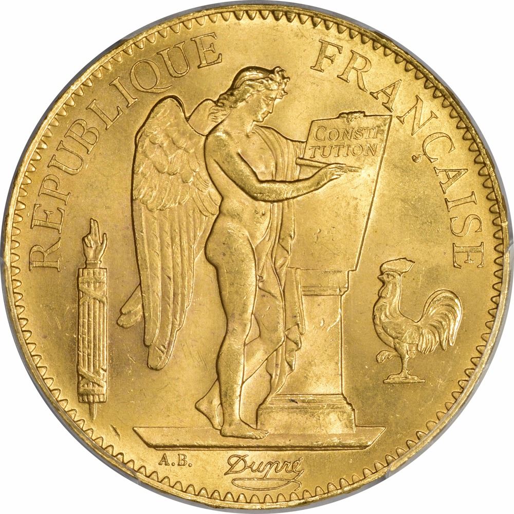 France. Republic. 1886-A Gold 100 Francs. Paris Mint. Gadoury-1137. MS ...
