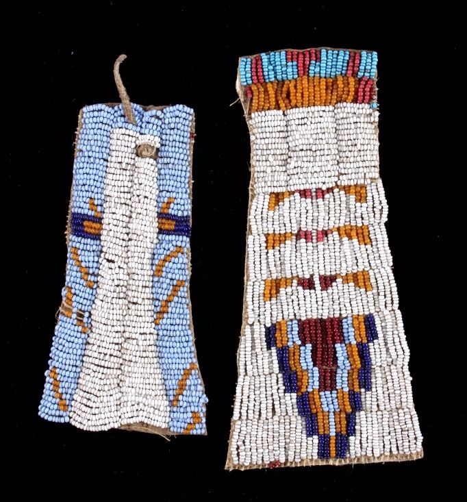 Plains Indian Beaded War Club Tabs c. 19th-20th
