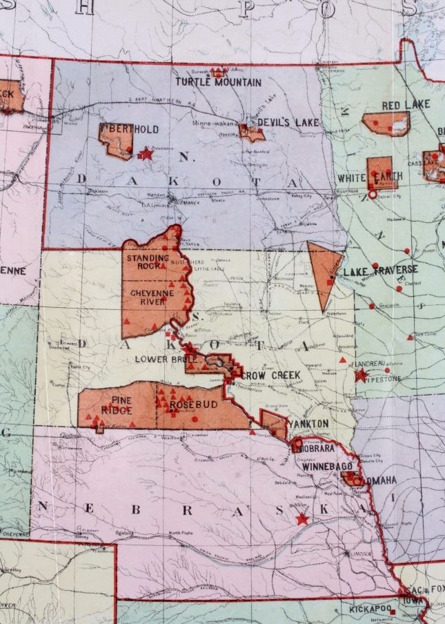 1891 Indian Reservation Map of the United States