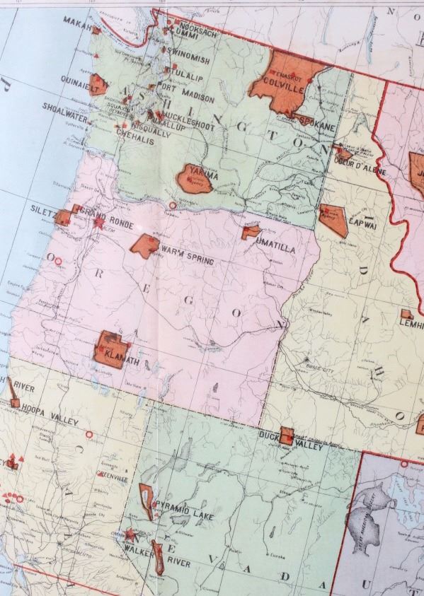 1891 Indian Reservation Map of the United States