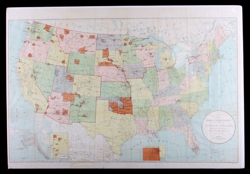 1891 Indian Reservation Map of the United States