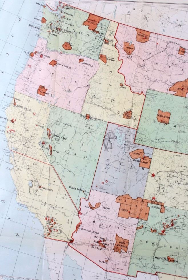 1891 Indian Reservation Map of the United States