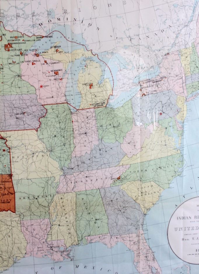 1891 Indian Reservation Map of the United States