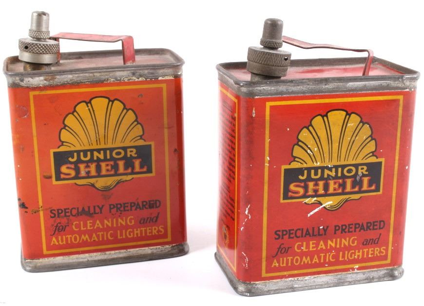 Early Shell Junior Lighter Fluid Oil Cans c.1920's