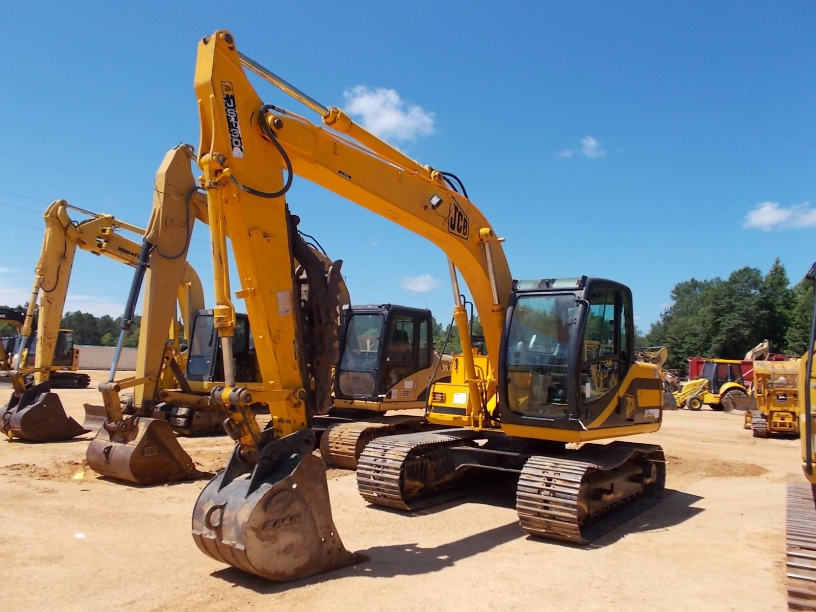 JCB JS130 HYDRAULIC EXCAVATOR, - 8' 3" STICK, 30" BUCKET, THUMB, ECAB W ...