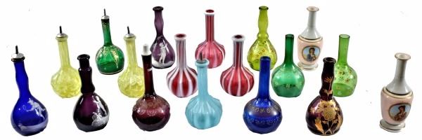 Antique Barber Bottle Collection 18 antique barber bottles