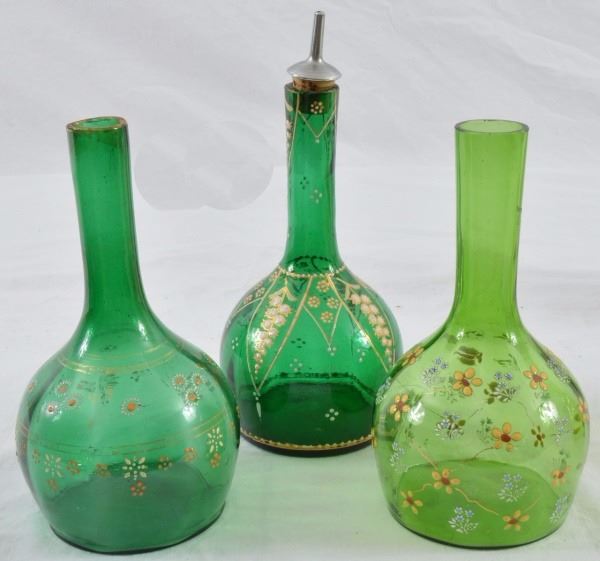 Antique Barber Bottle Collection 18 antique barber bottles