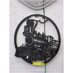 Sheet metal train wall plaque