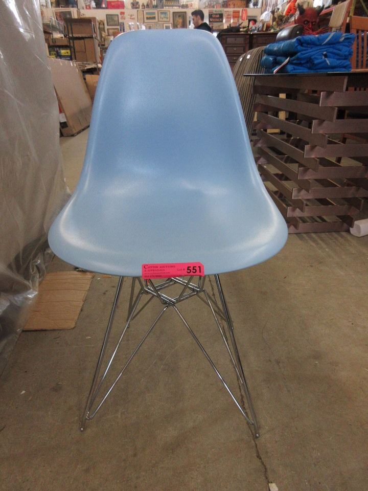 New Stylis Blue Casual Dining Chair w/ Chrome Legs
