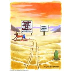 Dwaine Tinsley - Original Cover Art for Hustler Humor, "Desert Scene ...