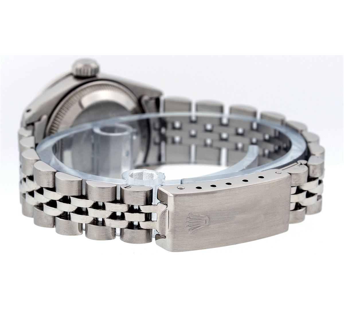 Rolex Stainless Steel VVS Diamond and Sapphire DateJust Ladies Watch