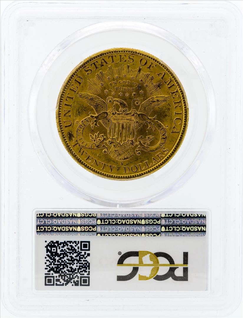 1898-S $20 Liberty Head Double Eagle Gold Coin PCGS MS62+