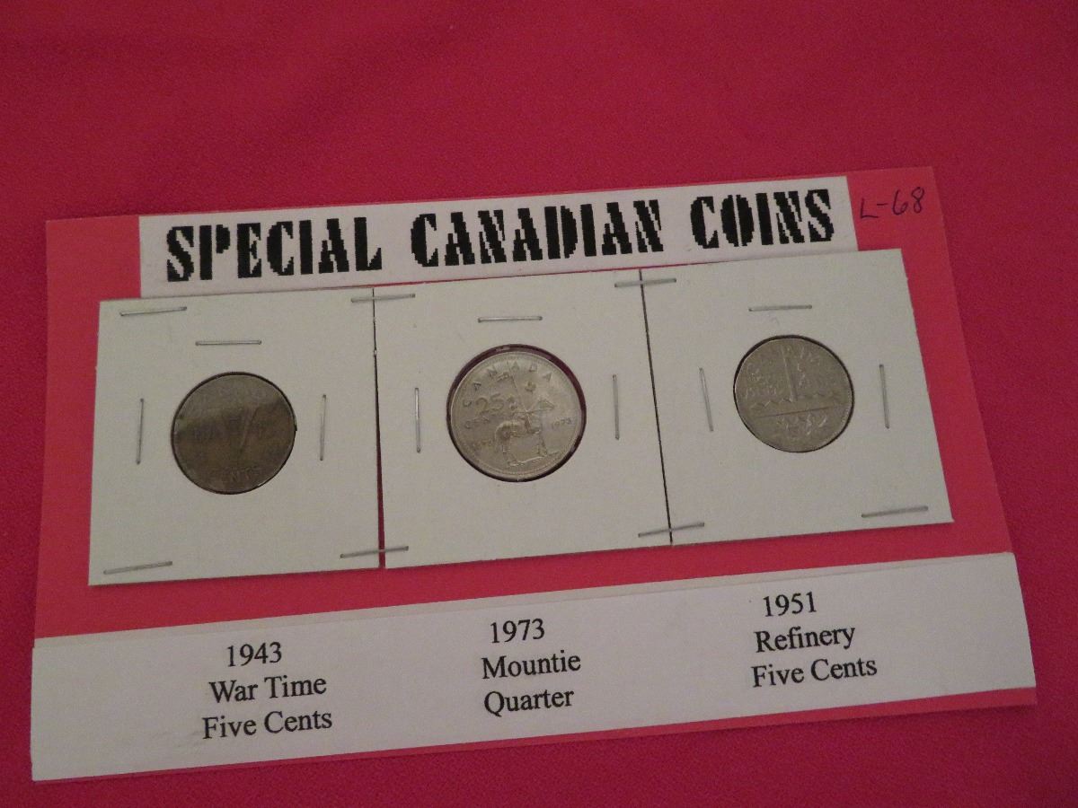 Seldom seen Canadian coins 1943 Victory 5 cents, 1973 Mounties ...