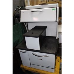 Small Fawcett Wood Stove w/Water Tank & Warming Oven