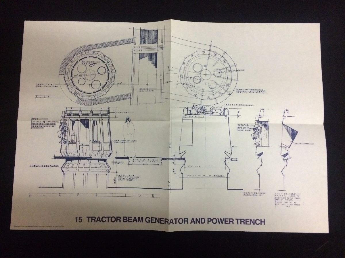 STAR WARS 15 TRACTOR BEAM GENERATOR & POWER TRENCH BLUEPRINTS COPYRIGHT ...