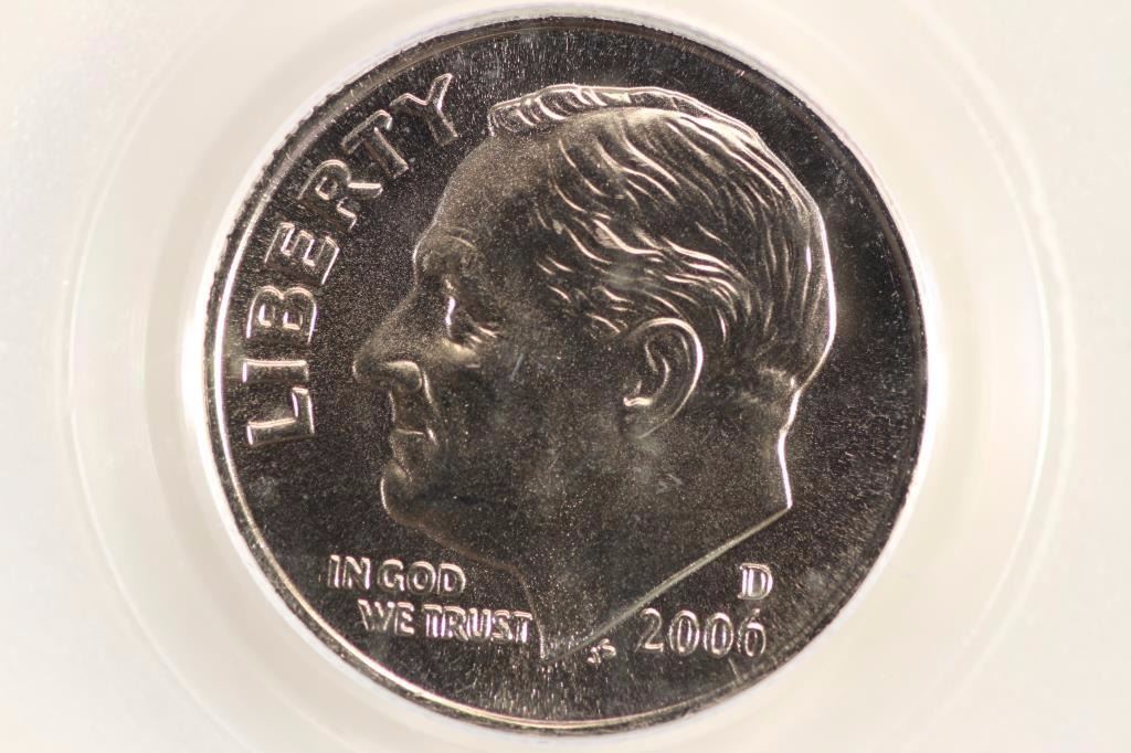2006-D ROOSEVELT DIME PCGS MS68 SATIN FINISH