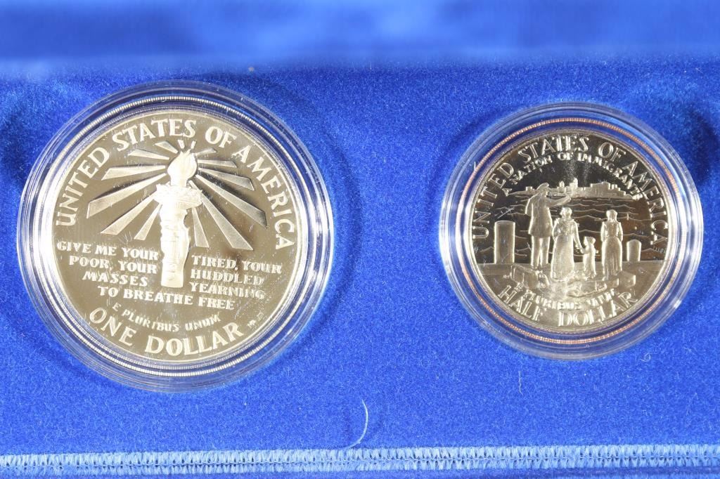 1986-S STATUE OF LIBERTY 2 COIN PROOF SET