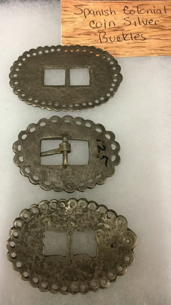 Spanish Colonial Coin Silver Buckles