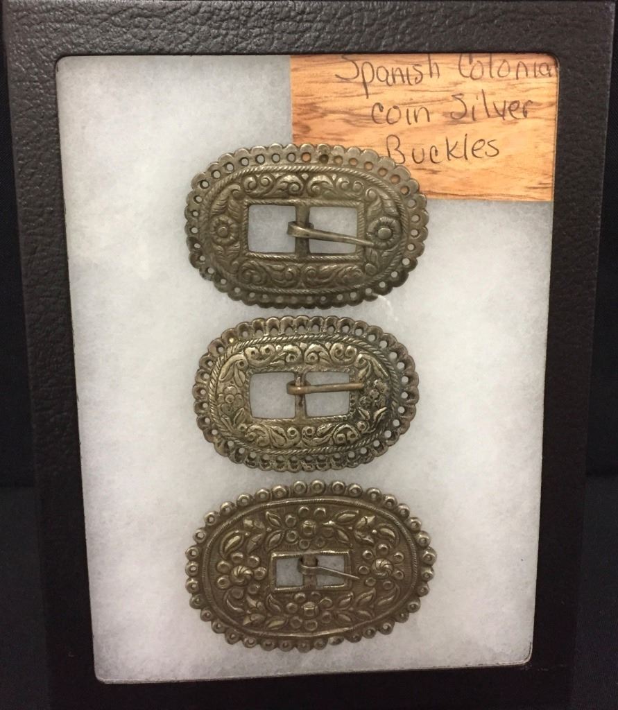 Spanish Colonial Coin Silver Buckles