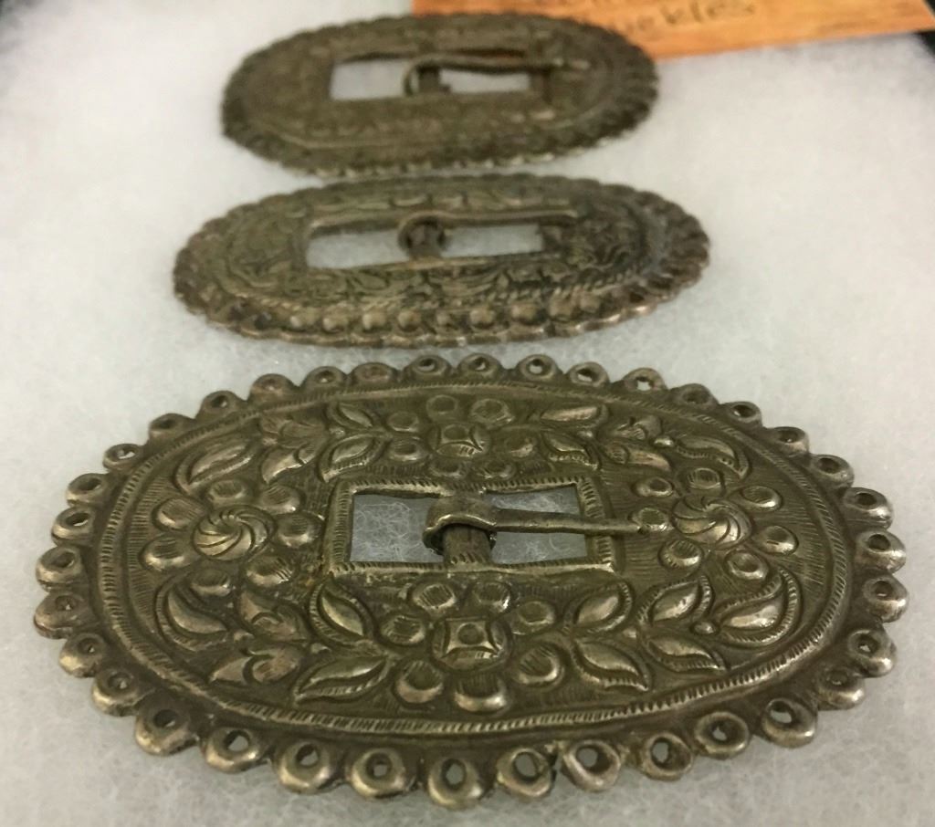 Spanish Colonial Coin Silver Buckles