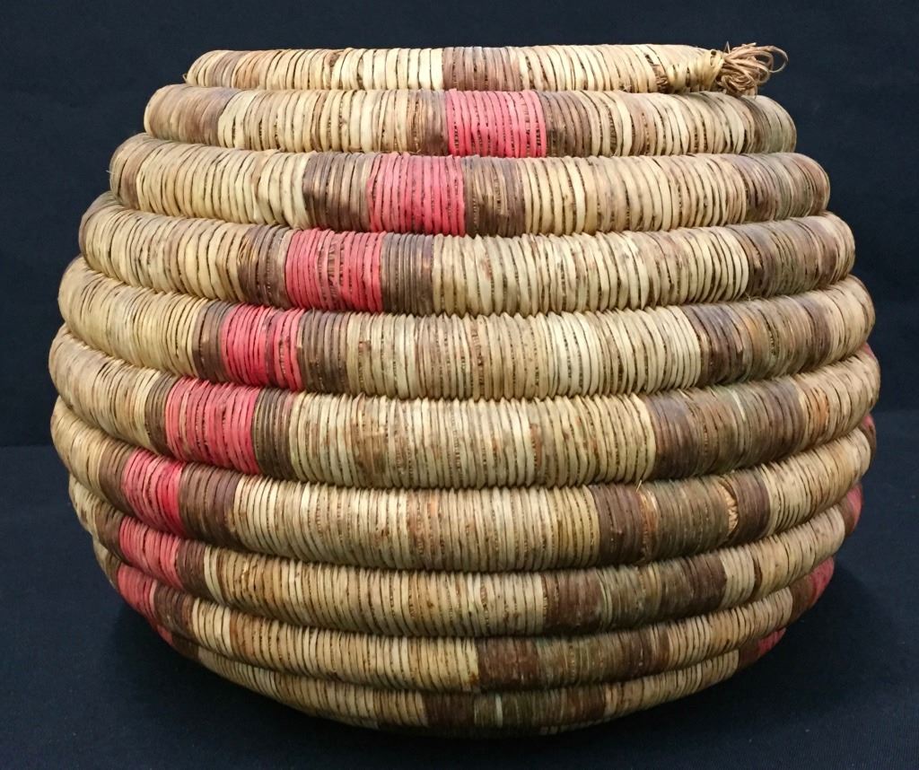 Vintage Lidded Hopi Coiled Basket