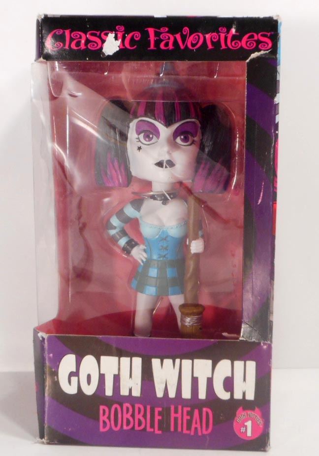 BRAND NEW GOTH WITCH BOBBLE HEAD