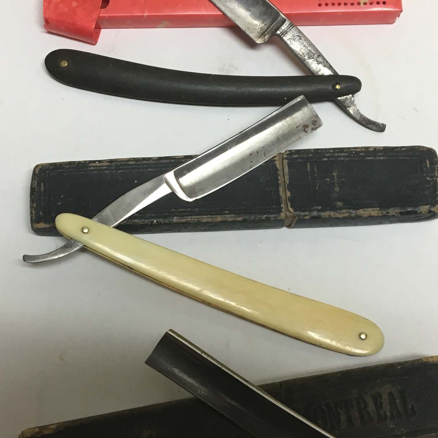 Lot (6) Antique Straight Razors - Bodnarus Auctioneering
