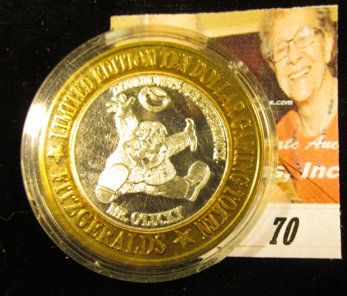 Limited Edition $10 Gaming Token, Fitzgerald's Mr. O'Lucky .999 Fine ...