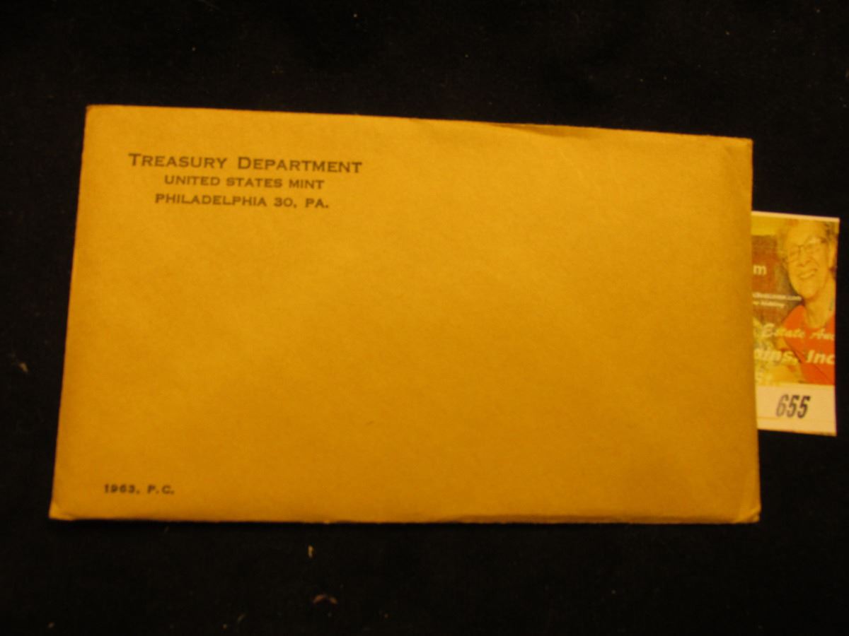 1963 US Proof Set Original as Issued. Unopened Envelope.