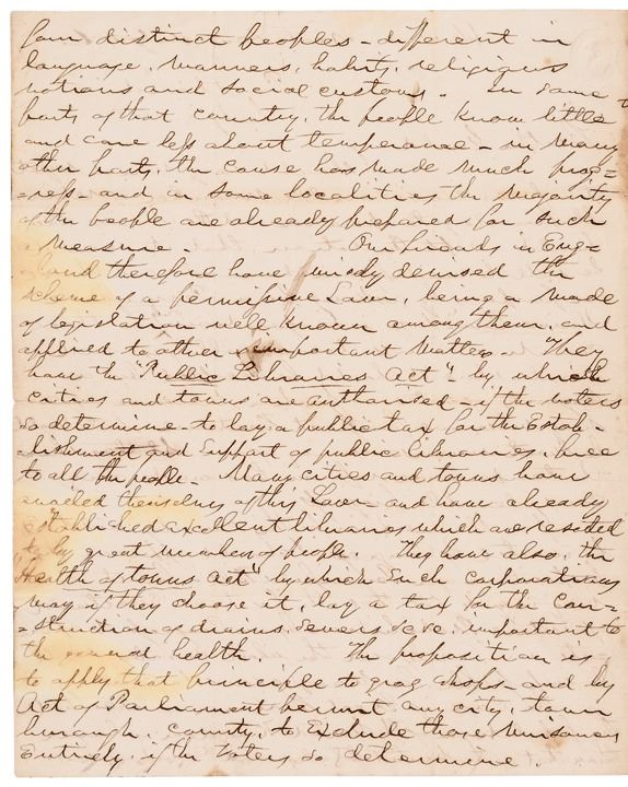 Autograph Letter Signed NEAL DOW, America’s First Ardent Prohibitionist