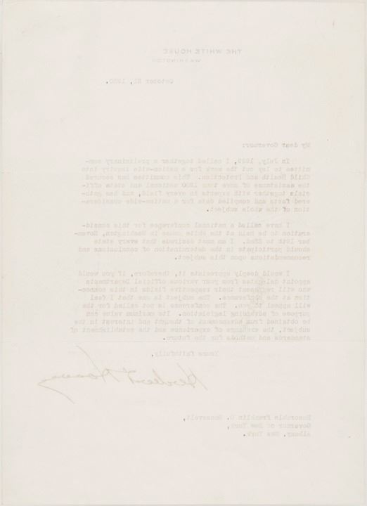 1930 President HERBERT HOOVER Typed Letter Signed to Gov. FRANKLIN D ...