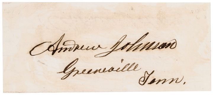 Autograph Note Signed Twice by ANDREW JOHNSON as VP of the United States