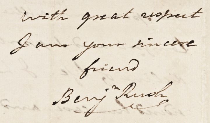 1792 Rare DOCTOR BENJAMIN RUSH Autograph Letter Signed Founding Father ...