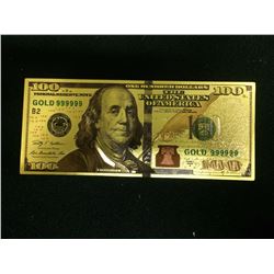 24 KARAT GOLD FOIL 100 DOLLAR BANK NOTE