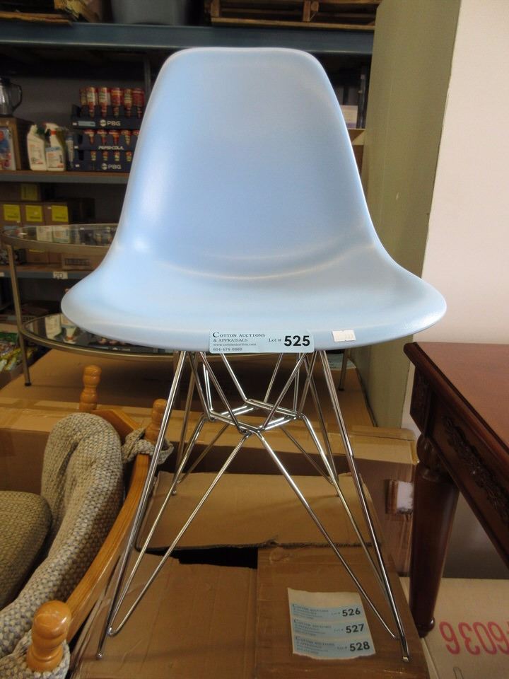 New Stylis Blue Casual Dining Chair w/ Chrome Legs