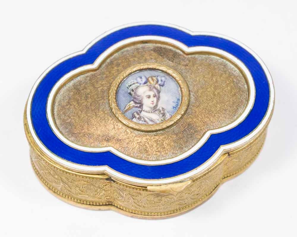 Brass & Enamel Portrait Box