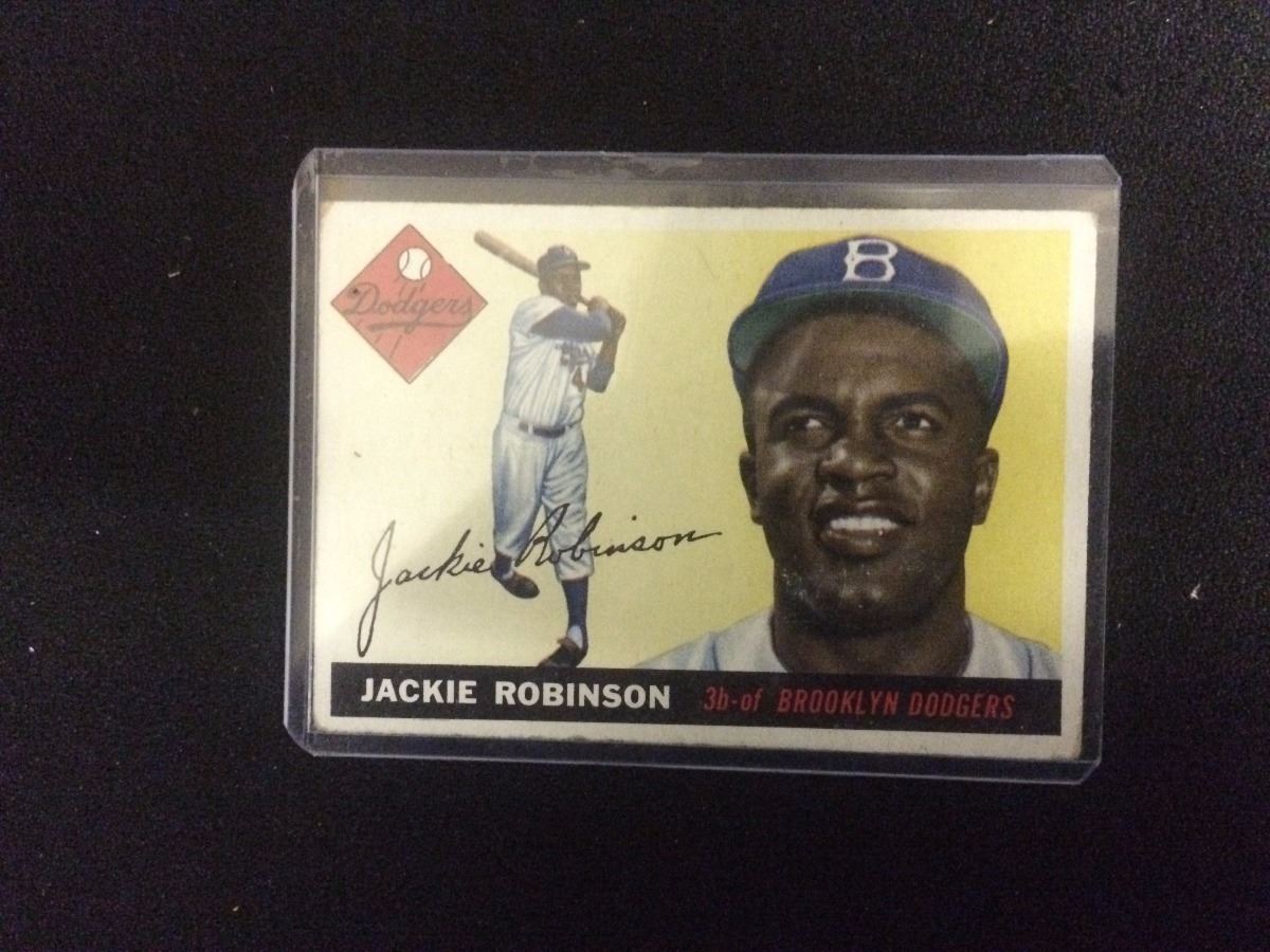1955 JACKIE ROBINSON TOPPS BASEBALL TRADING CARD #50 BROOKLYN DODGERS