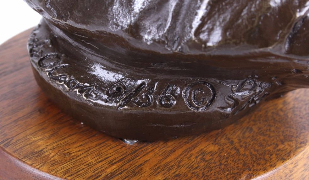 Merle Olson Two Guns White Calf Bronze Sculpture