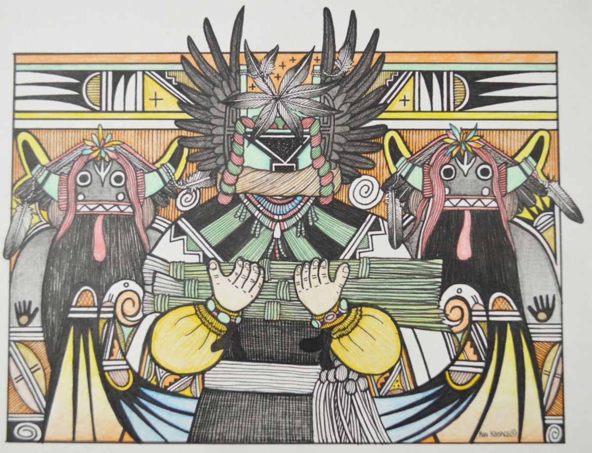 ORIGINAL HOPI PAINTING BY RON KOOPEE