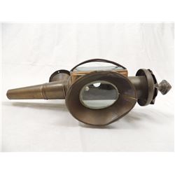 Antique Buggy Light/Lantern brass plated tin. Very Old.