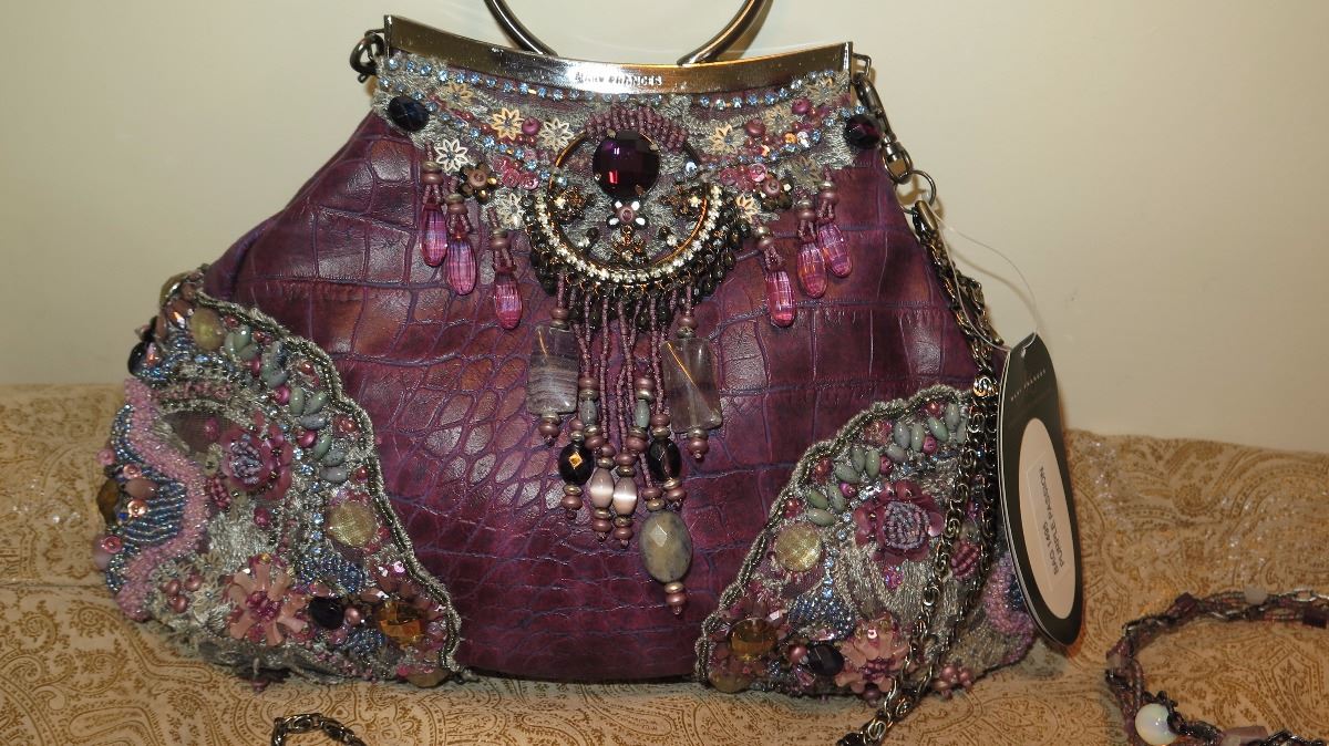2 New Mary Frances Beaded Bags Purple Passion And Embellished Canteen