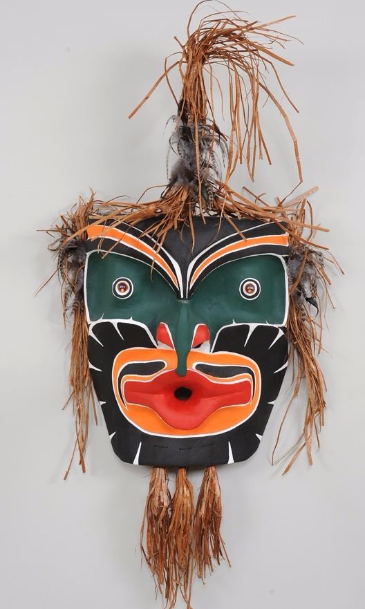 Large Haisla Grouse Mask Carved by Ralph Wilson 26" H. 20" W. Good ...